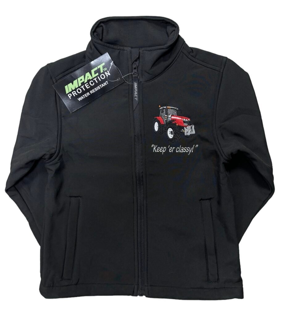 KIDS NEW IMPACT SOFTSHELL - RED TRACTOR AND TRAILER JACKET - Murray Excel